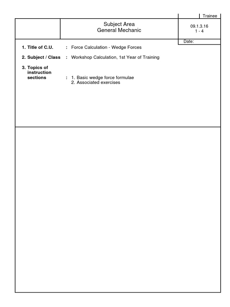 Wedge Force Calc | Download Free PDF | Machines | Applied And ...