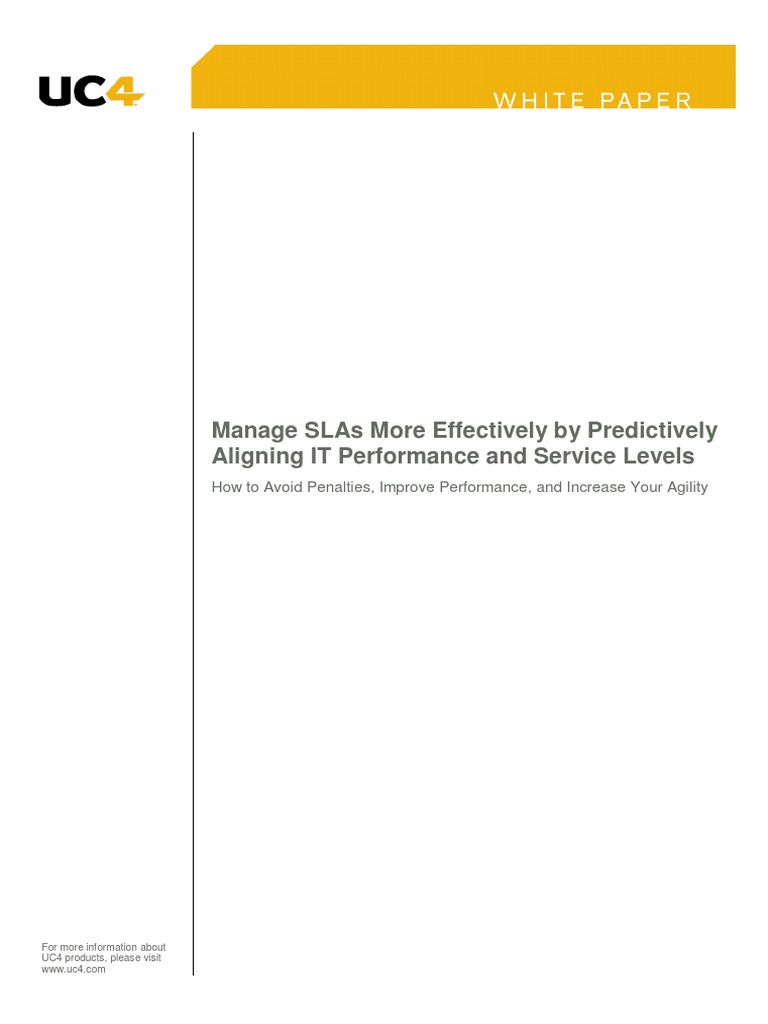 UC4 WP Manage SLAs Effectively Uk-1 | PDF | Service Level Agreement ...