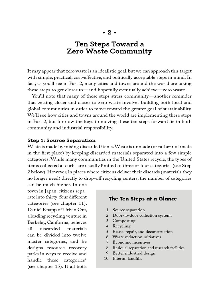Steps to Achieve Zero Waste Community | PDF | Recycling | Reuse