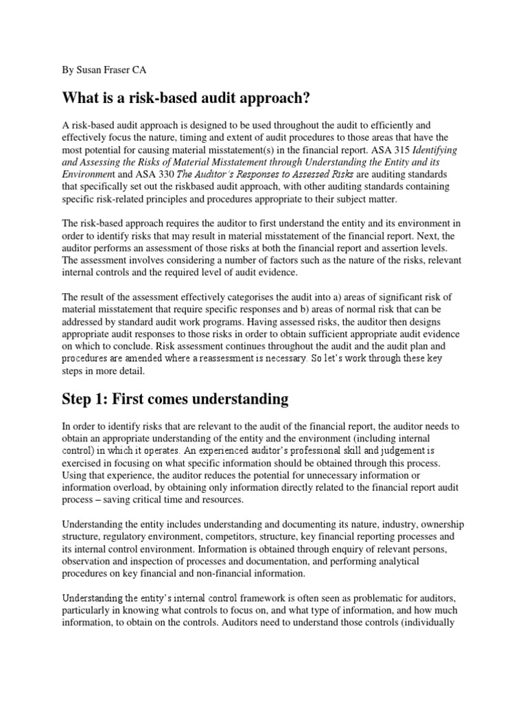 What Is A Risk-Based Audit Approach? | PDF | Audit | Financial Audit