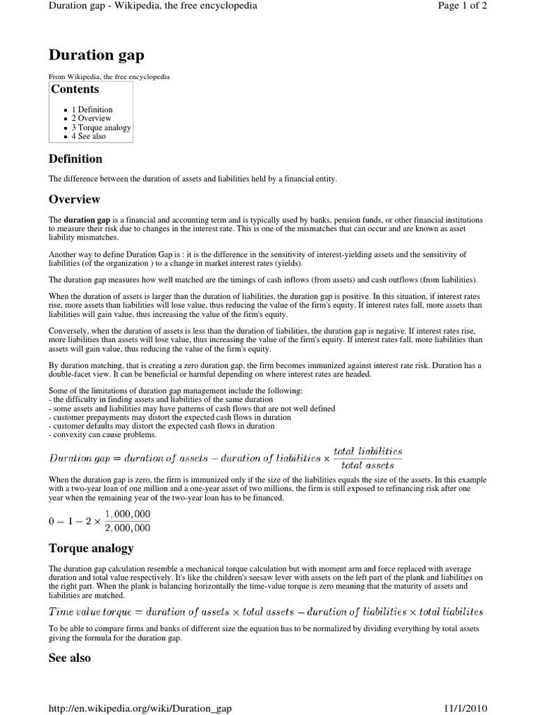 Duration Gap | PDF | Bond Duration | Financial Economics
