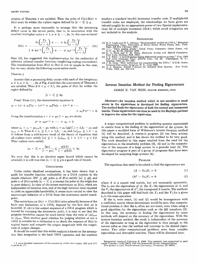 Inverse Iteration Method For Finding Eigenvectors | PDF | Eigenvalues ...