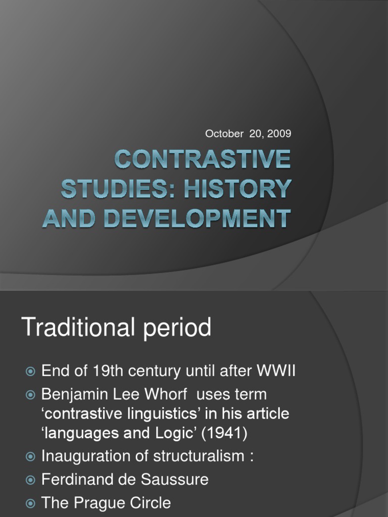 Contrastive Studies-History and Development | Download Free PDF ...