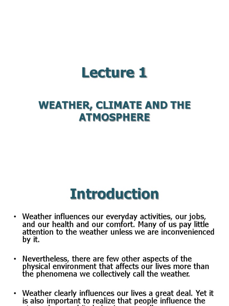 Weather, Climate and Atmosphere-Lecture 1 | PDF | Atmosphere Of Earth ...