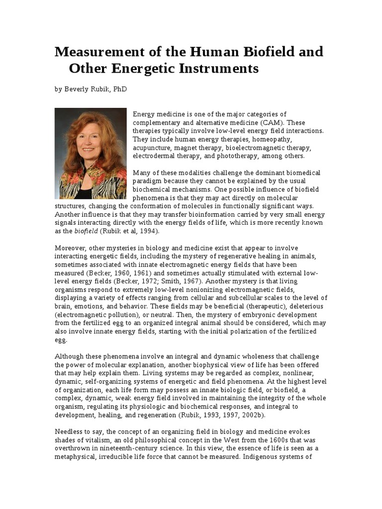 Measurement of The Human Biofield and Other Energetic Instruments ...