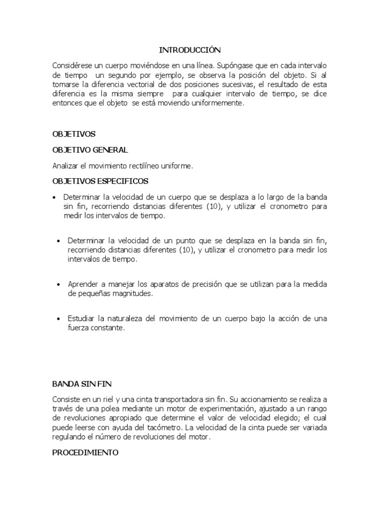 Banda Sin Fin | PDF | Velocidad | Medición