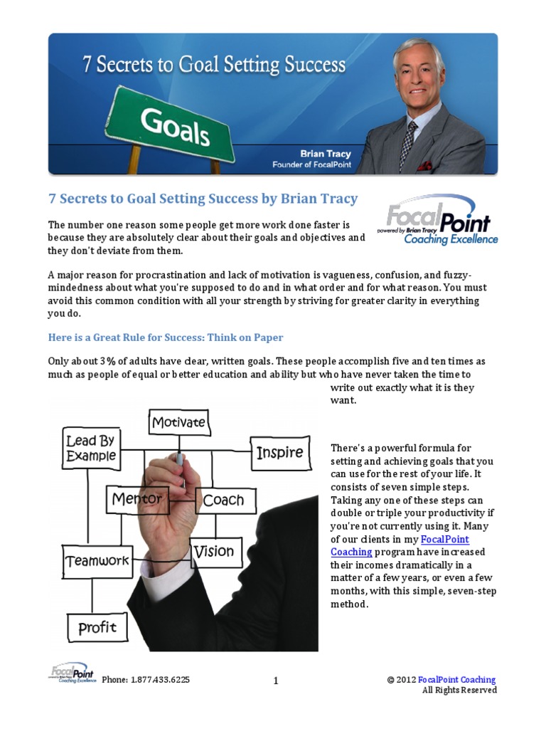 7 Simple Steps For Setting and Achieving Your Goals by Brian Tracy | PDF