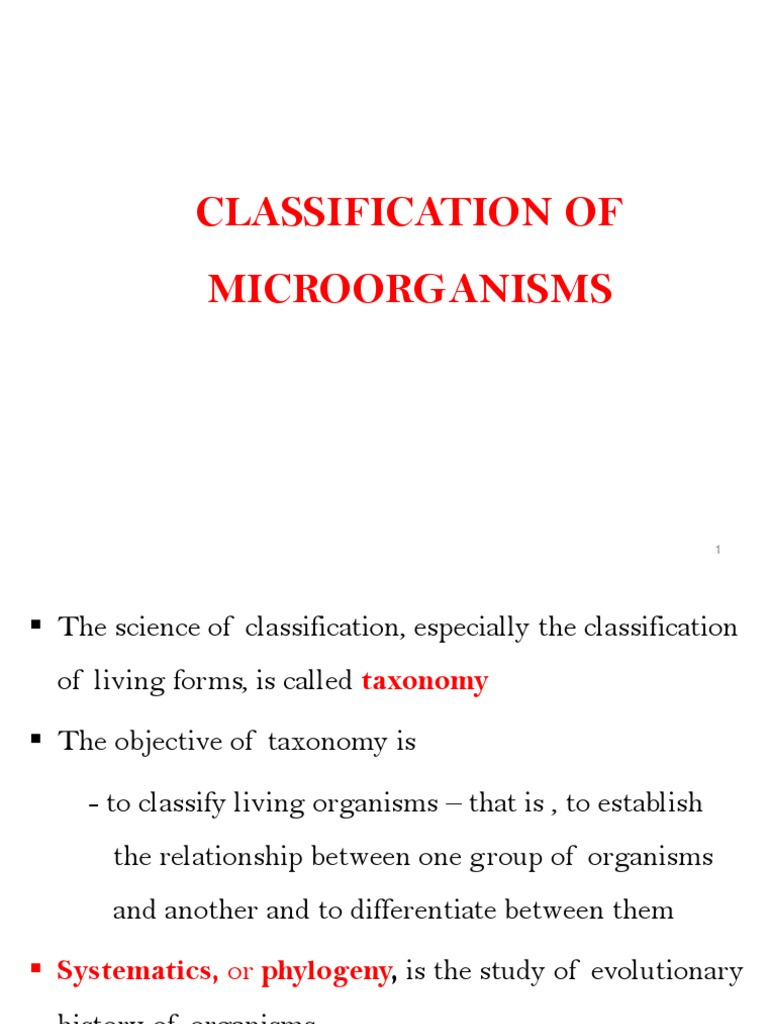 Classification of Microorganisms | PDF | Taxonomy (Biology ...
