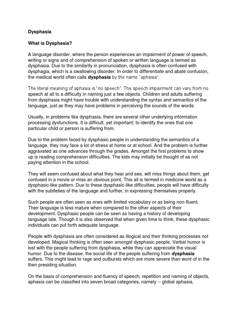 Understanding Dysphasia: Causes, Symptoms, Types, and Treatment of this ...