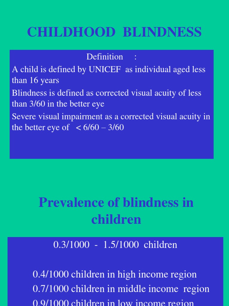 Childhood Blindness | PDF | Visual Impairment | Human Eye