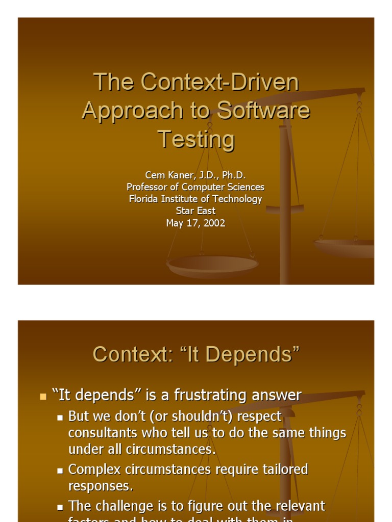 The Context-Driven Approach To Software Testing | PDF | Software ...