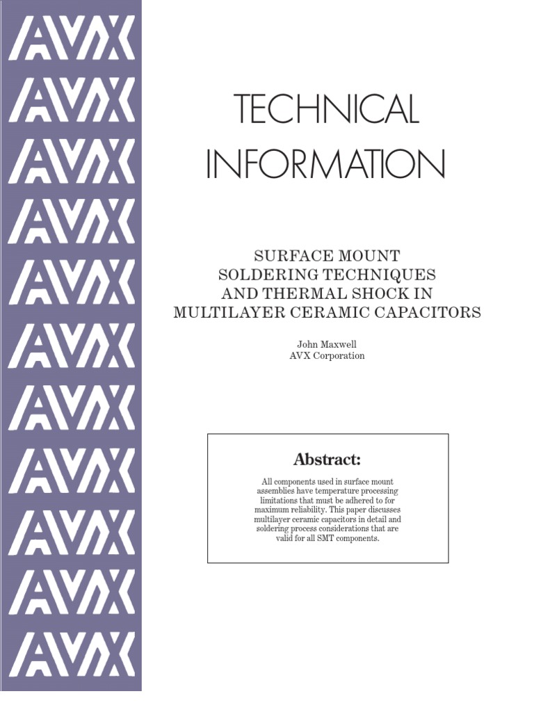 Avx - SMD Soldering Techniques & Thermal Shock in MLCC | PDF ...