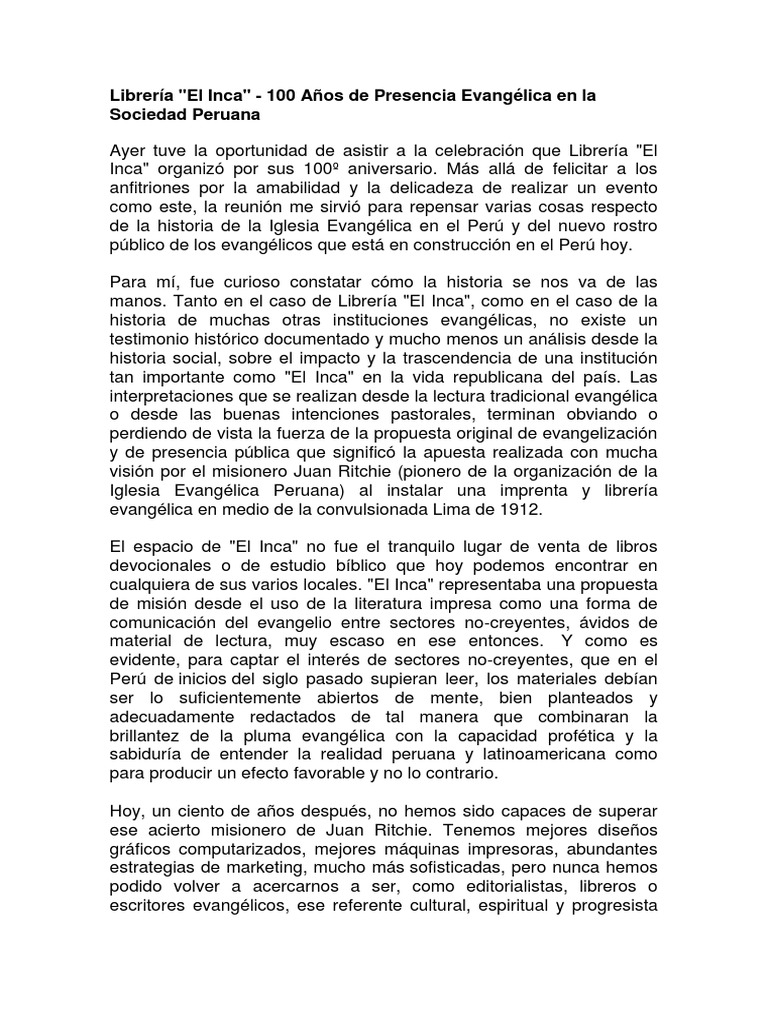 Librería El Inca | PDF | Perú | Imperio Inca