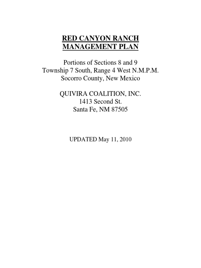 229-RCR 2010 Management Plan | PDF | Grazing | Road