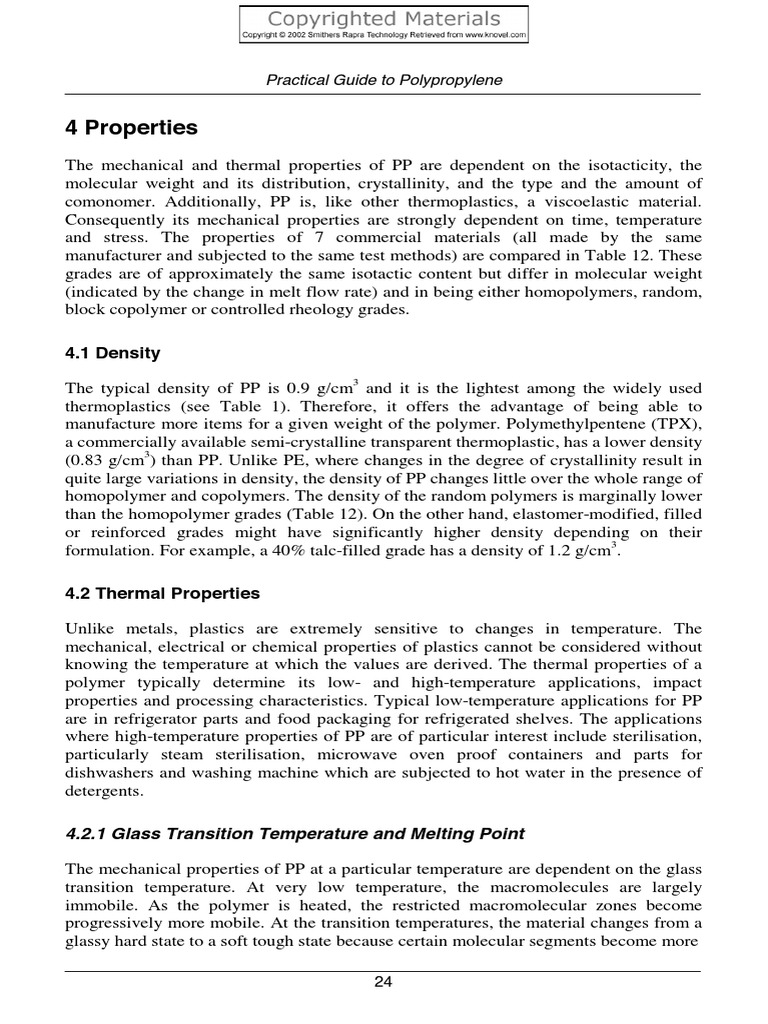 Polypropylene Practical Guide | PDF | Deformation (Engineering) | Creep ...