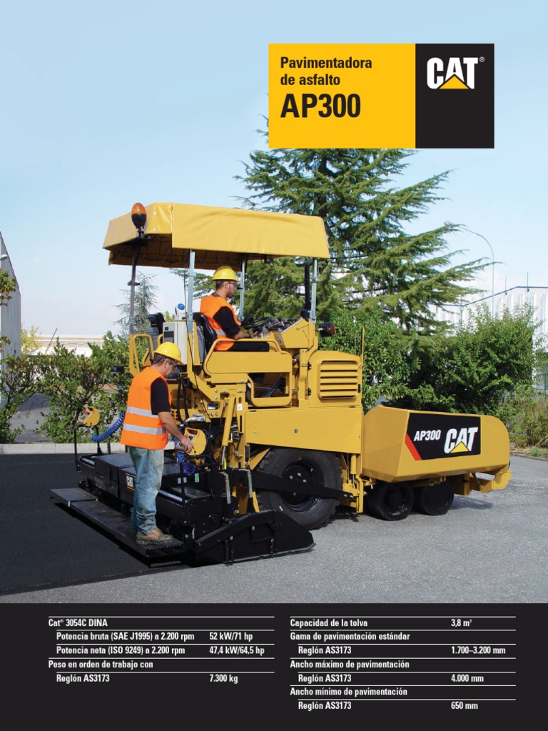 Pavimentadora CAT - AP - 300 | PDF | Motor a reacción | Engranaje