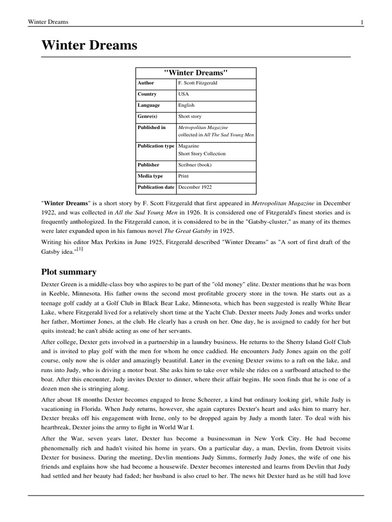 Winter Dreams | Fiction & Literature