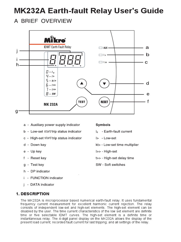 Mikro Idmt Earth Fault Relay Manual | PDF | Relay | Switch
