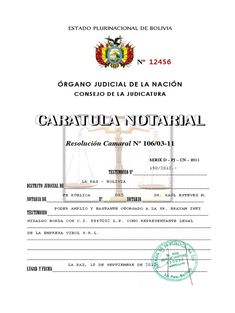 Que Es Un Poder Notarial En Bolivia - Servicio De Citas En Colombia