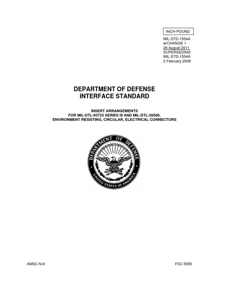 Mil STD 1554 | PDF | Electrical Connector | Manufactured Goods