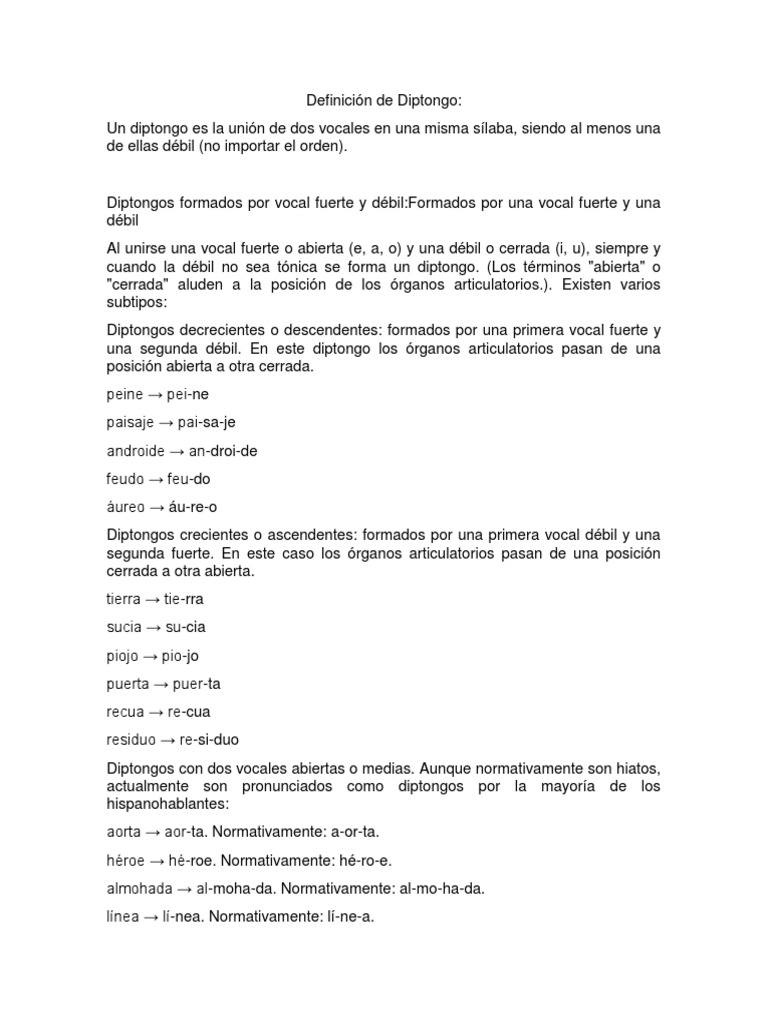 Definición de Diptongo | PDF | Voz humana | Semiótica