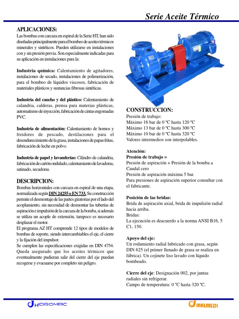 Bombas Aceite Termico | PDF | Bomba | Eje