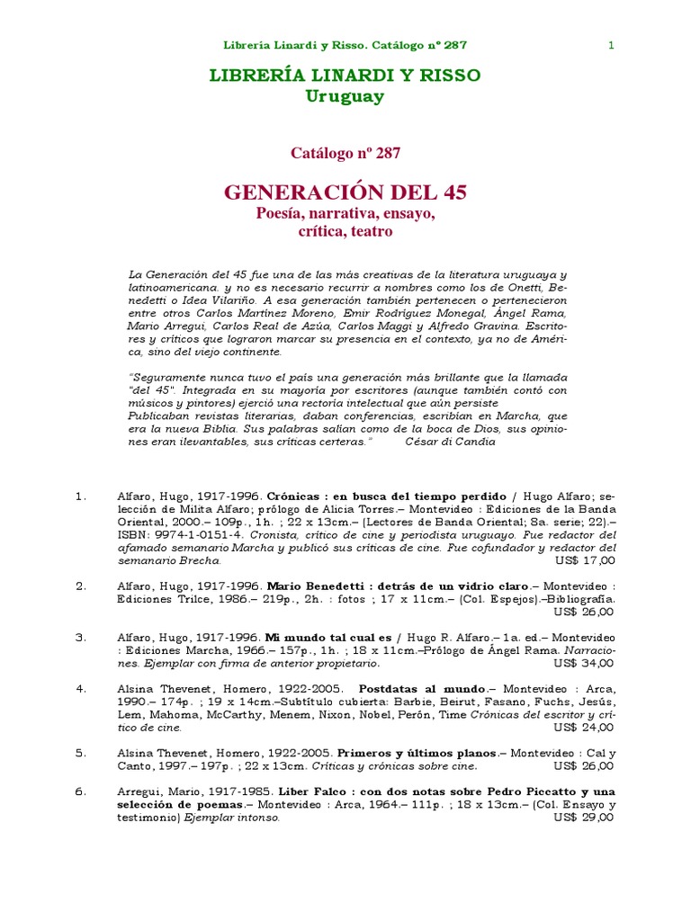 287 Literatura Generacion 45 | PDF