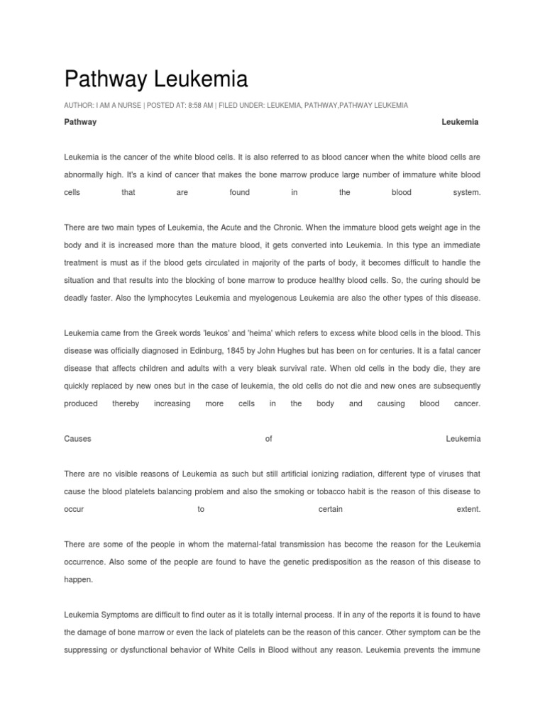 Pathway Leukemia | PDF | Leukemia | Cancer