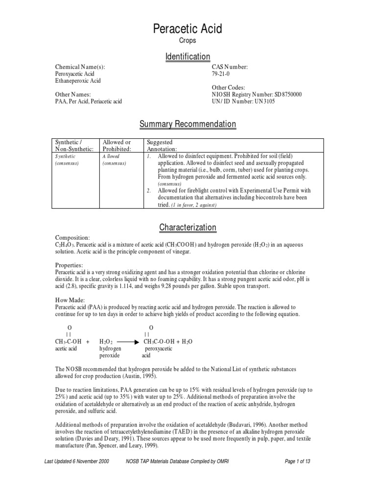 Peracetic Acid | Disinfectant | Acetic Acid