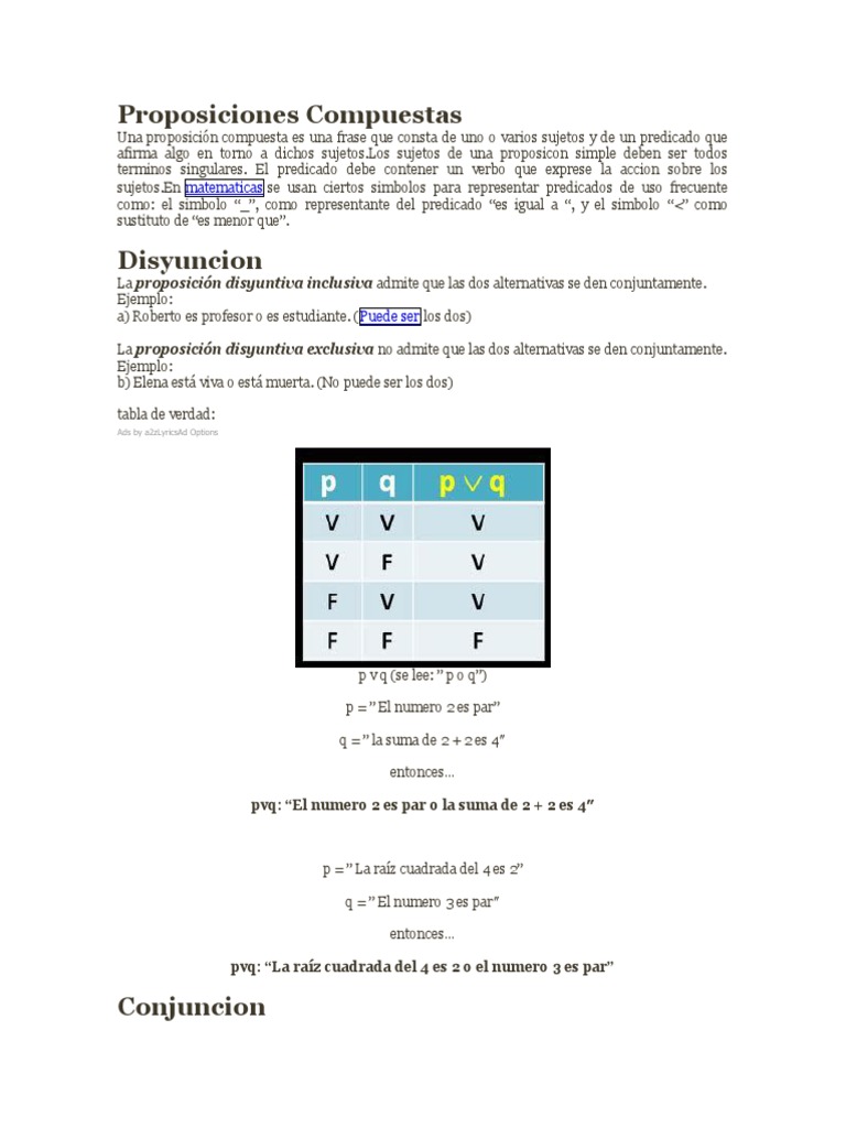 Proposiciones Compuestas | PDF | Si y solo si | Proposición