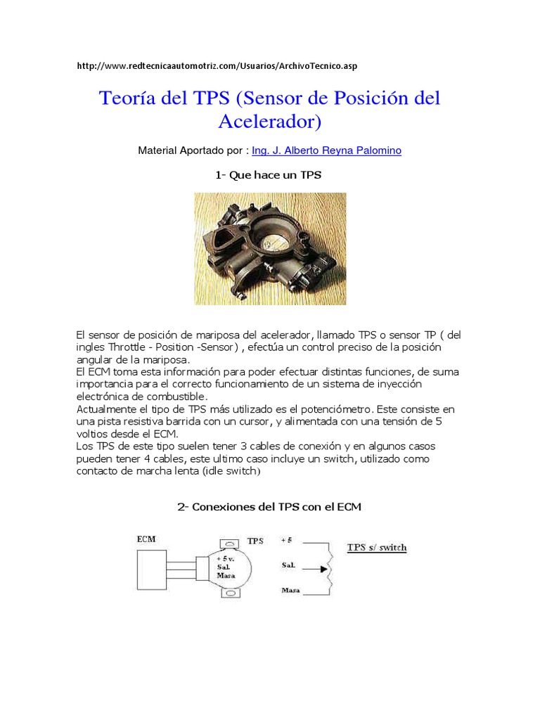 Teoría Del TPS | PDF | Sensor | voltaje