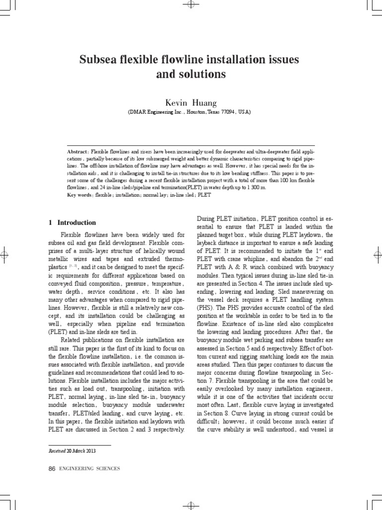 Subsea Flexible Flowline Installation | PDF | Subsea (Technology ...