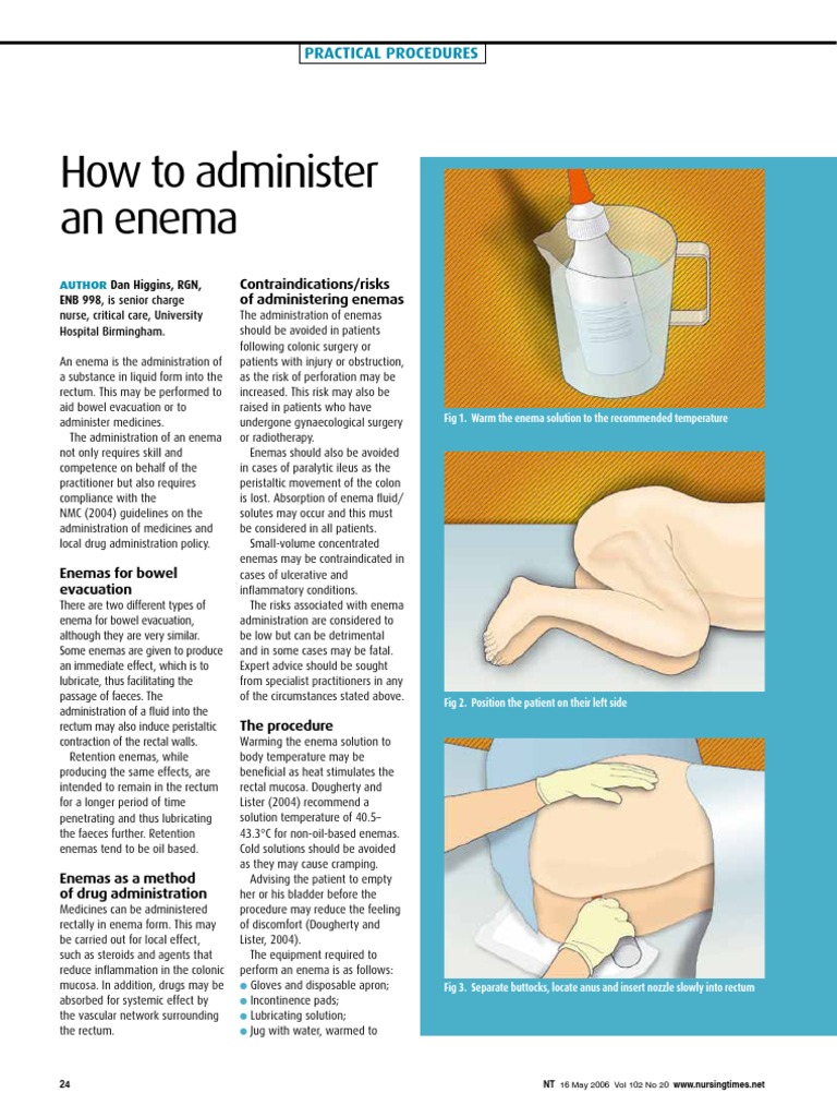 Enema Administration Guide | PDF | Rectum | Pharmaceutical Drug