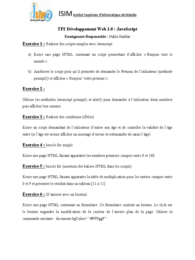 Correction TP1 Javascript 3 | PDF | Html | JavaScript