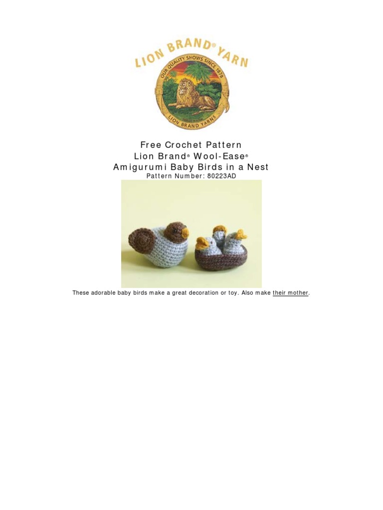 Baby Birds Crochet Pattern | PDF | Crochet | Knitting