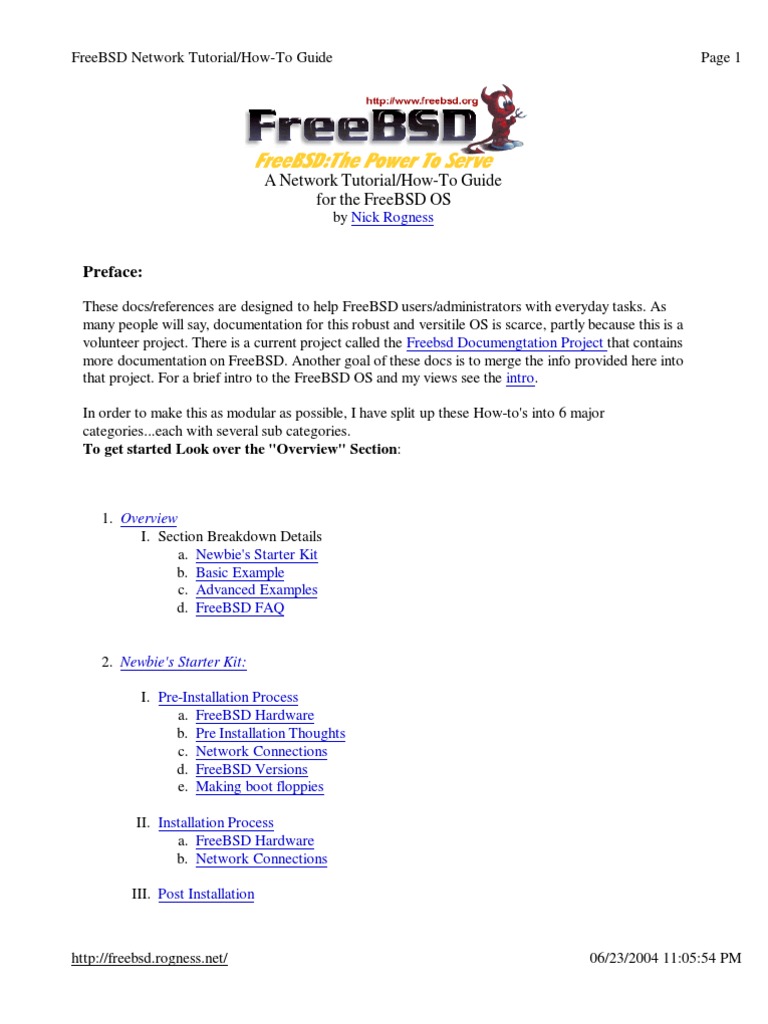 Preface:: A Network Tutorial/How-To Guide For The Freebsd Os | PDF | Proxy Server | Firewall ...
