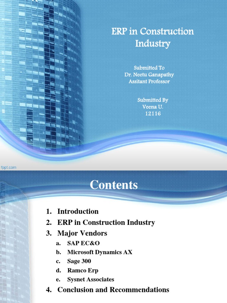 ERP Solutions for Construction Industry | PDF | Enterprise Resource ...