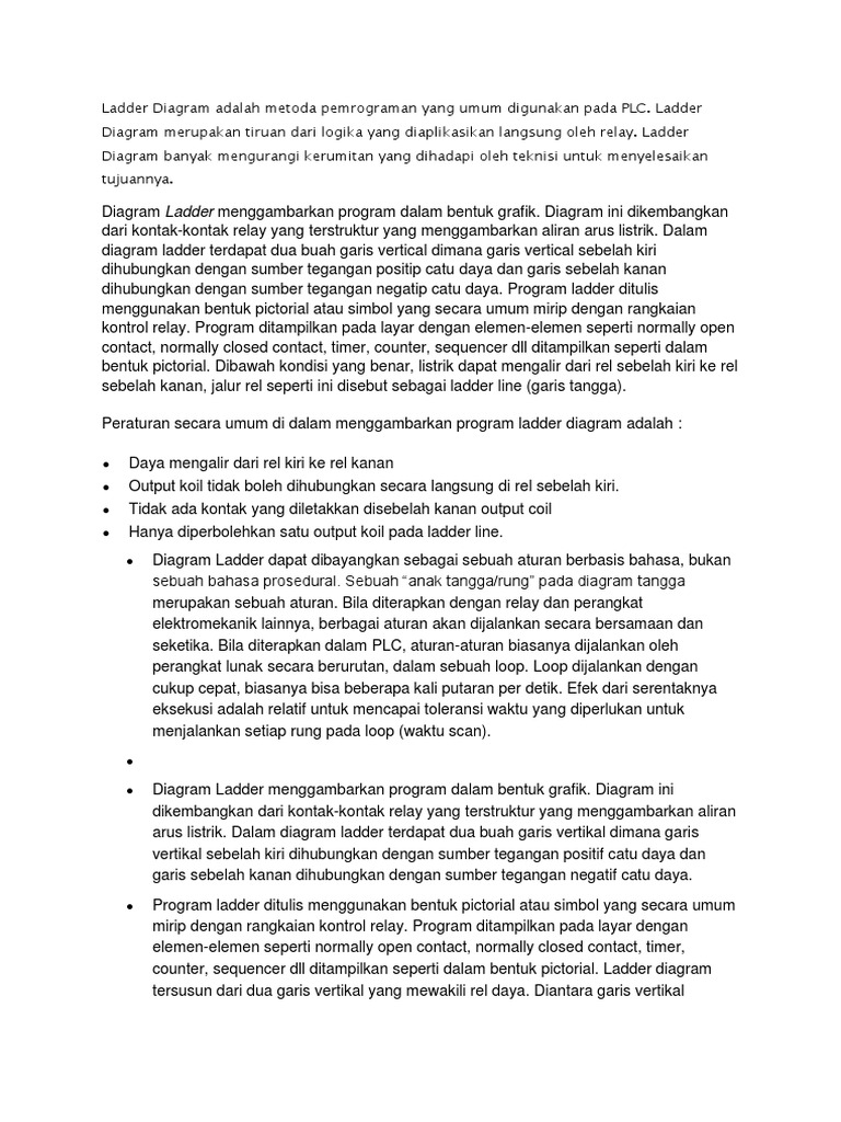Ladder Diagram Adalah Metoda Pemrograman Yang Umum Digunakan Pada PLC ...