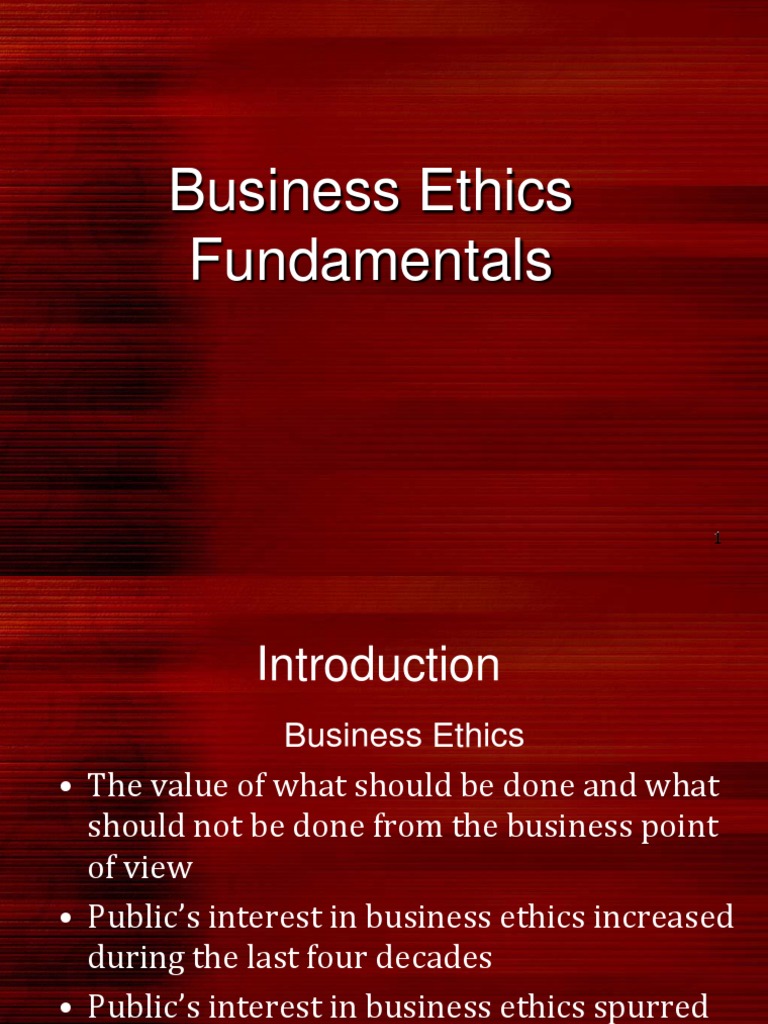 Lecture1 Business Ethics Unit 1 Introduction - Business Ethics | PDF ...