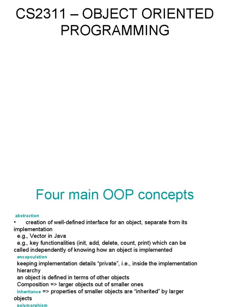 Cs2311 Oops Eee Pdf Inheritance Object Oriented Programming Class Computer Programming 0555