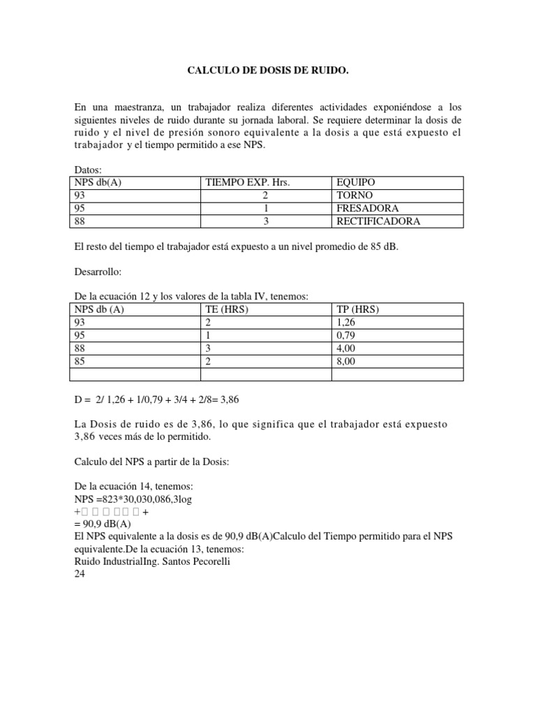 Calculo de Dosis de Ruido | PDF