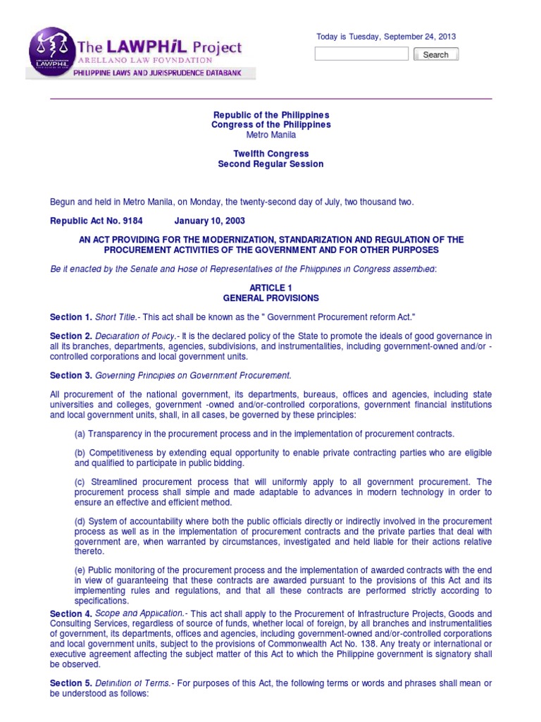 Government Procurement reform Act.pdf | Procurement | Arbitration