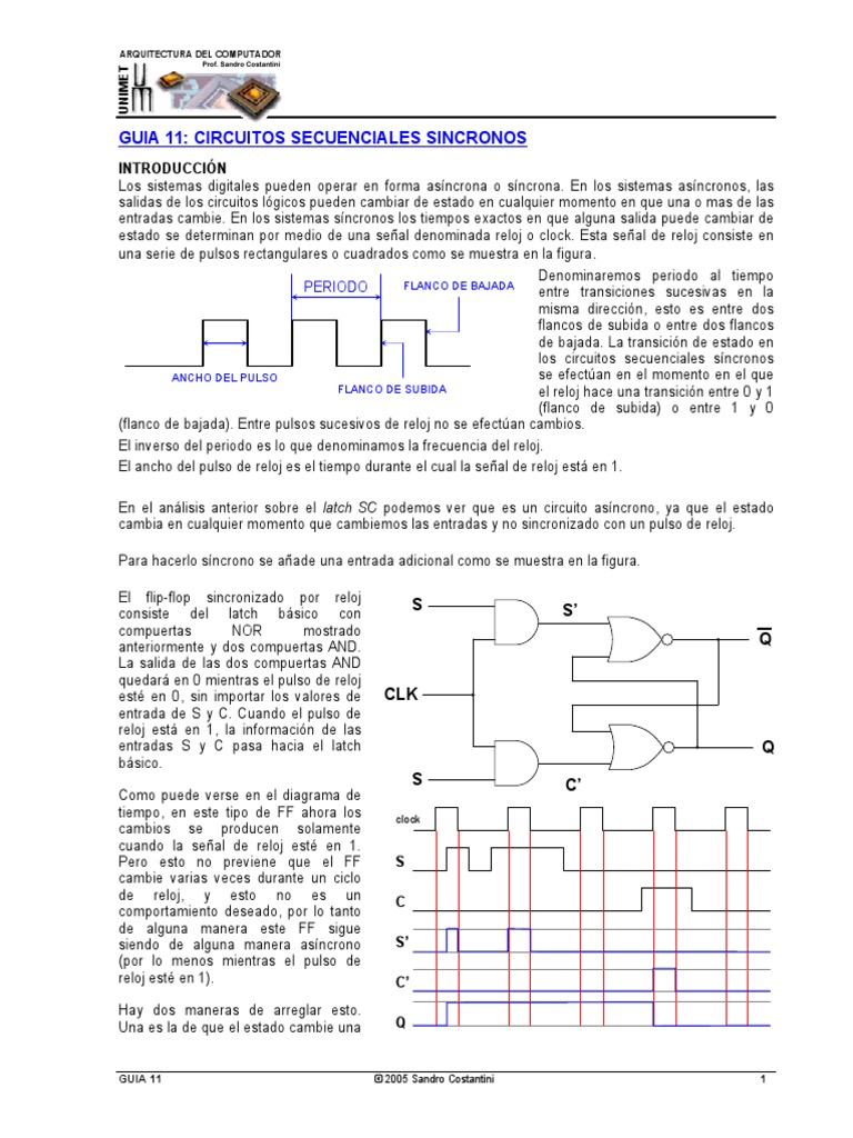 Circuitos Secuenciales Sincronos | PDF | Ingeniería Electrónica | Ingenieria Eléctrica