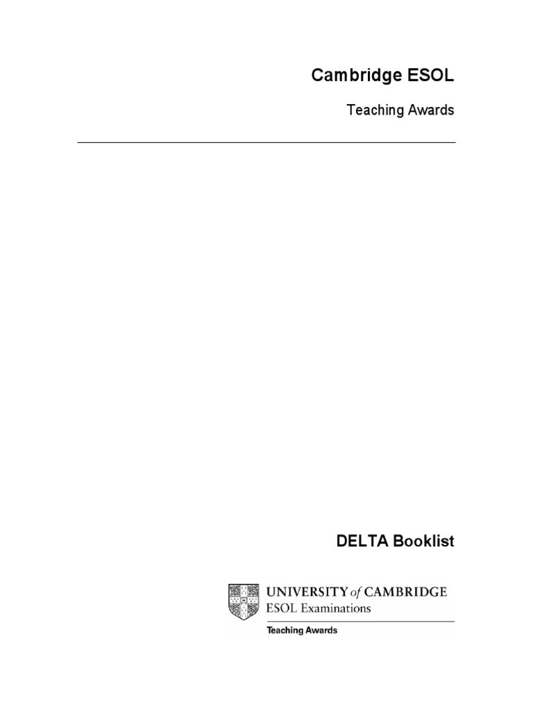 Cambridge Delta Full Booklist | PDF | English As A Second Or Foreign ...