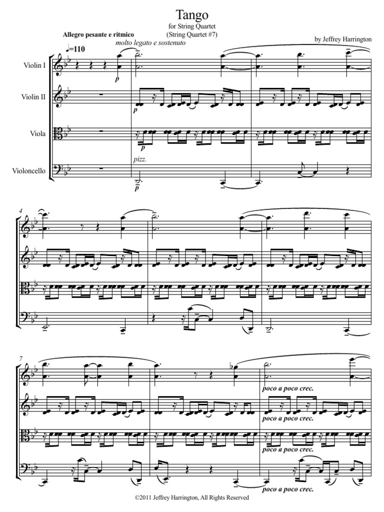 IMSLP136049-PMLP260807-Tango For String Quartet Score | PDF ...