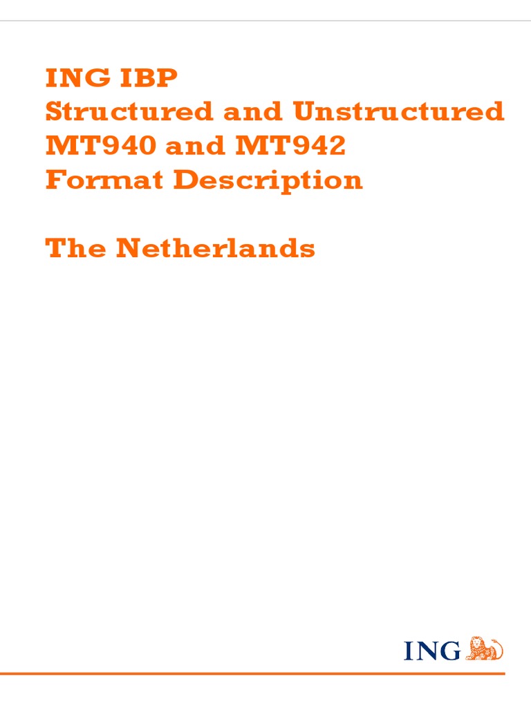 ING Payments MT940 Format Description | PDF | Debits And Credits | Cheque