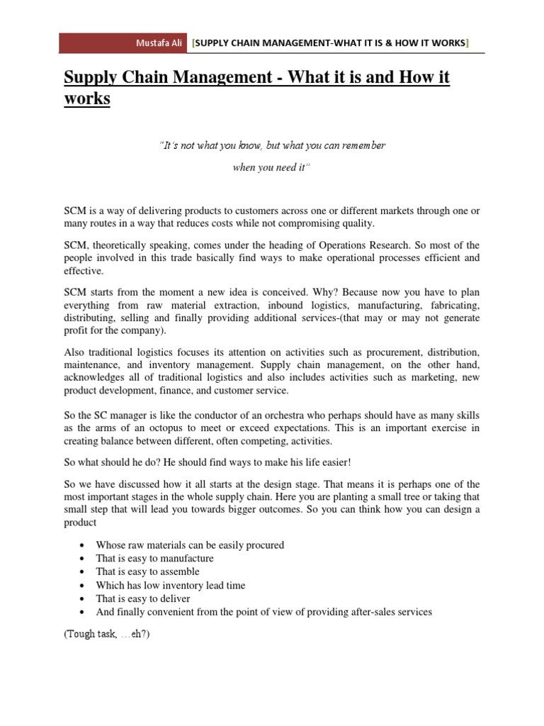 Supply Chain Management | PDF | Supply Chain Management | Procurement