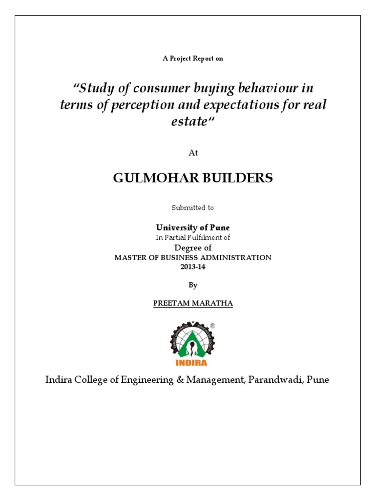 A Project Report On REAL ESTATE | PDF | Title Insurance | Loans