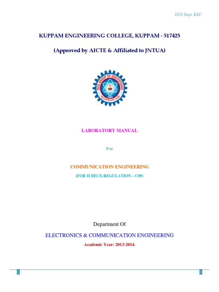 Communication Engineering Lab Manual | PDF | Detector (Radio) | Amplifier