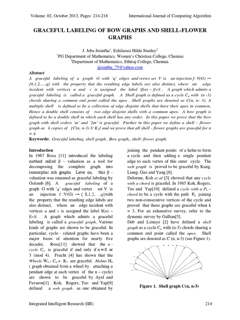 Graceful Labeling of Bow Graphs and Shell-Flower Graphs | PDF | Vertex ...